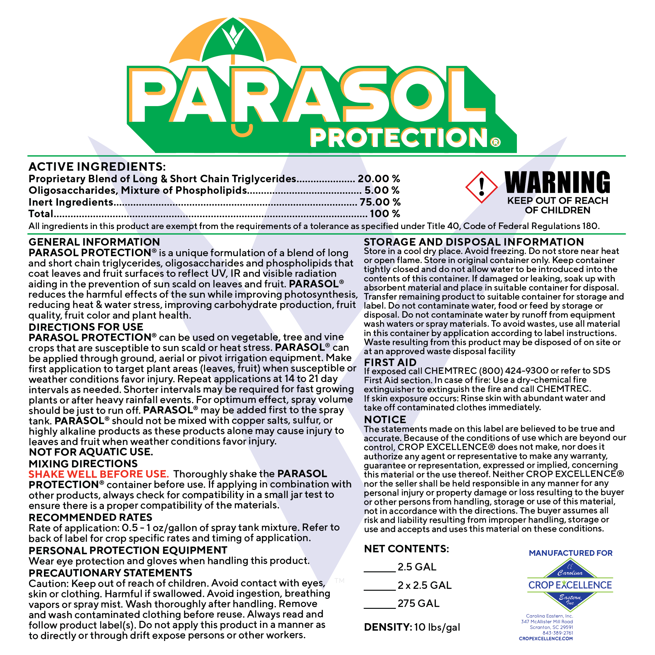 Labels + SDS - Crop Excellence